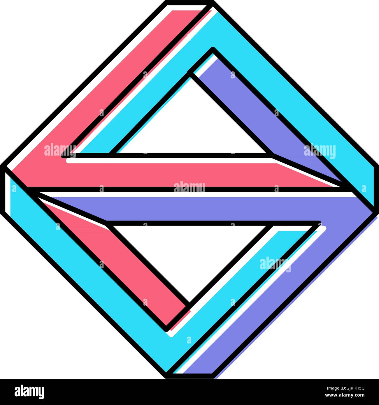 3d impossible geometric shape color icon vector illustration Stock ...