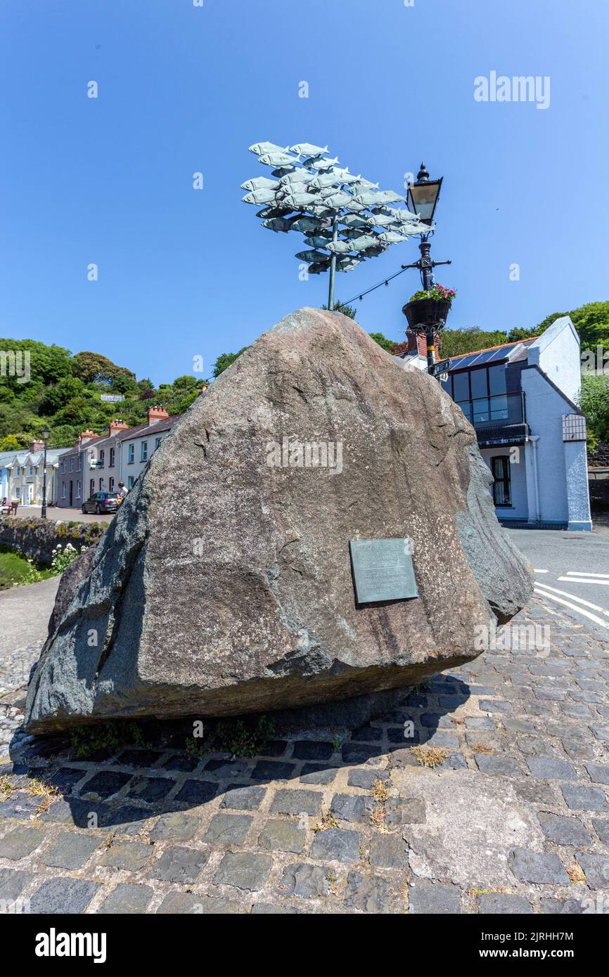 Sgadan Abergwaun (Fishguard Herrings) John Cleal, bronze sculpture ...