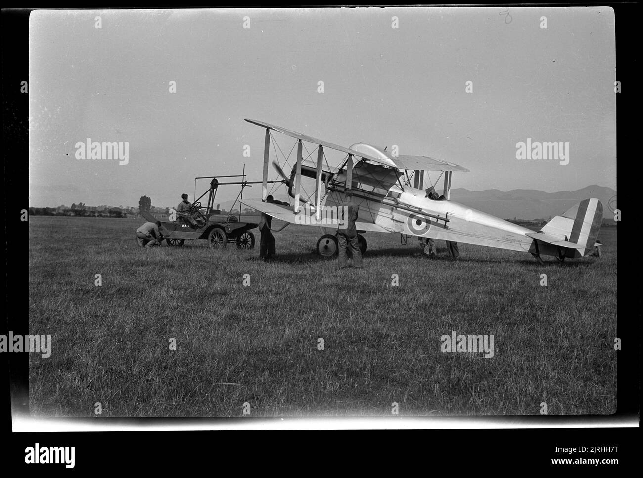 [Bi-plane, Wigram], 1920s to 1930s, Christchurch, by Roland Searle Stock Photo - Alamy