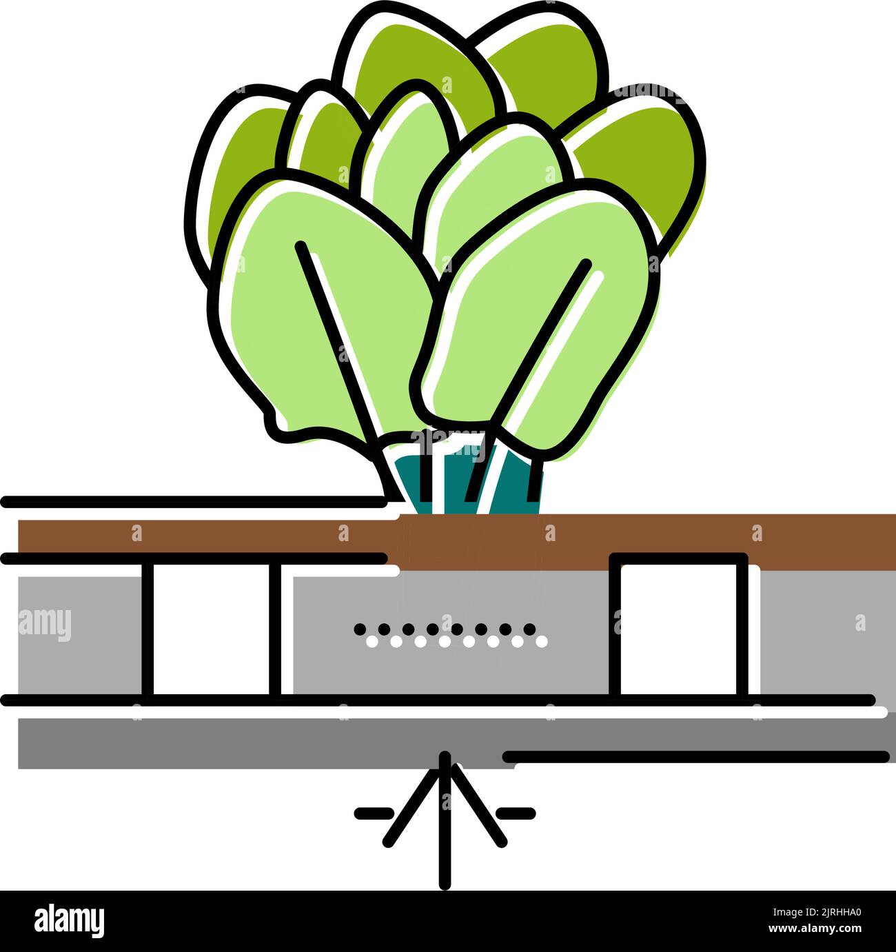 vegetable hydroponics water irrigation color icon vector illustration ...