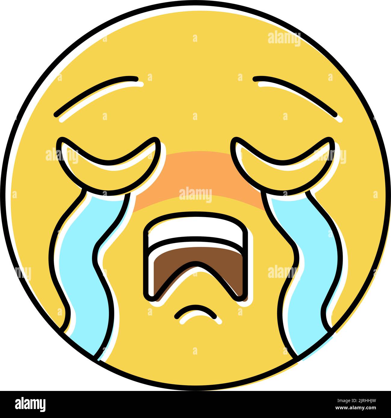 cry emoji color icon vector illustration Stock Vector Image & Art - Alamy