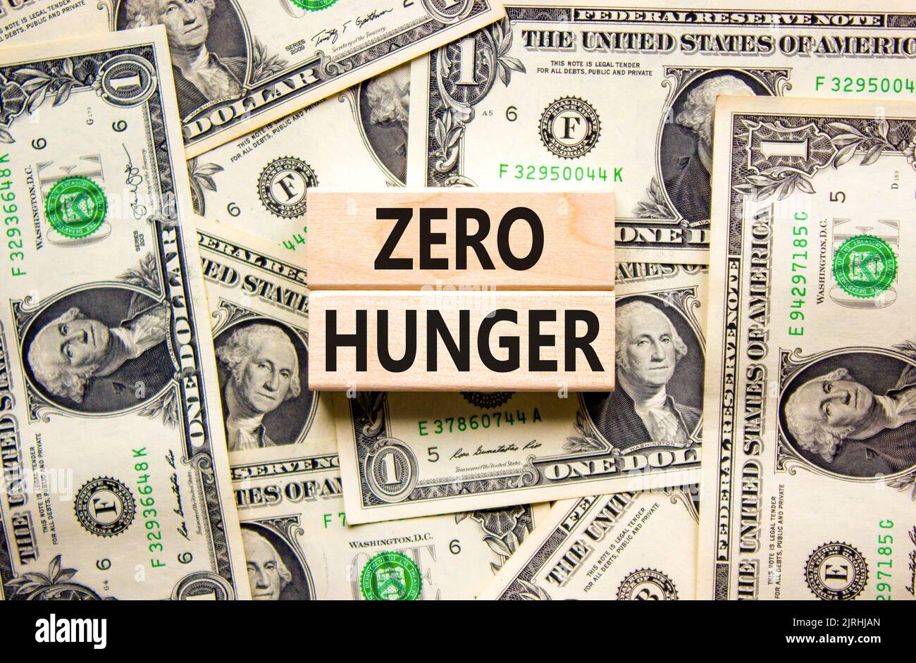 Zero hunger symbol. Concept words Zero hunger on wooden blocks on a ...