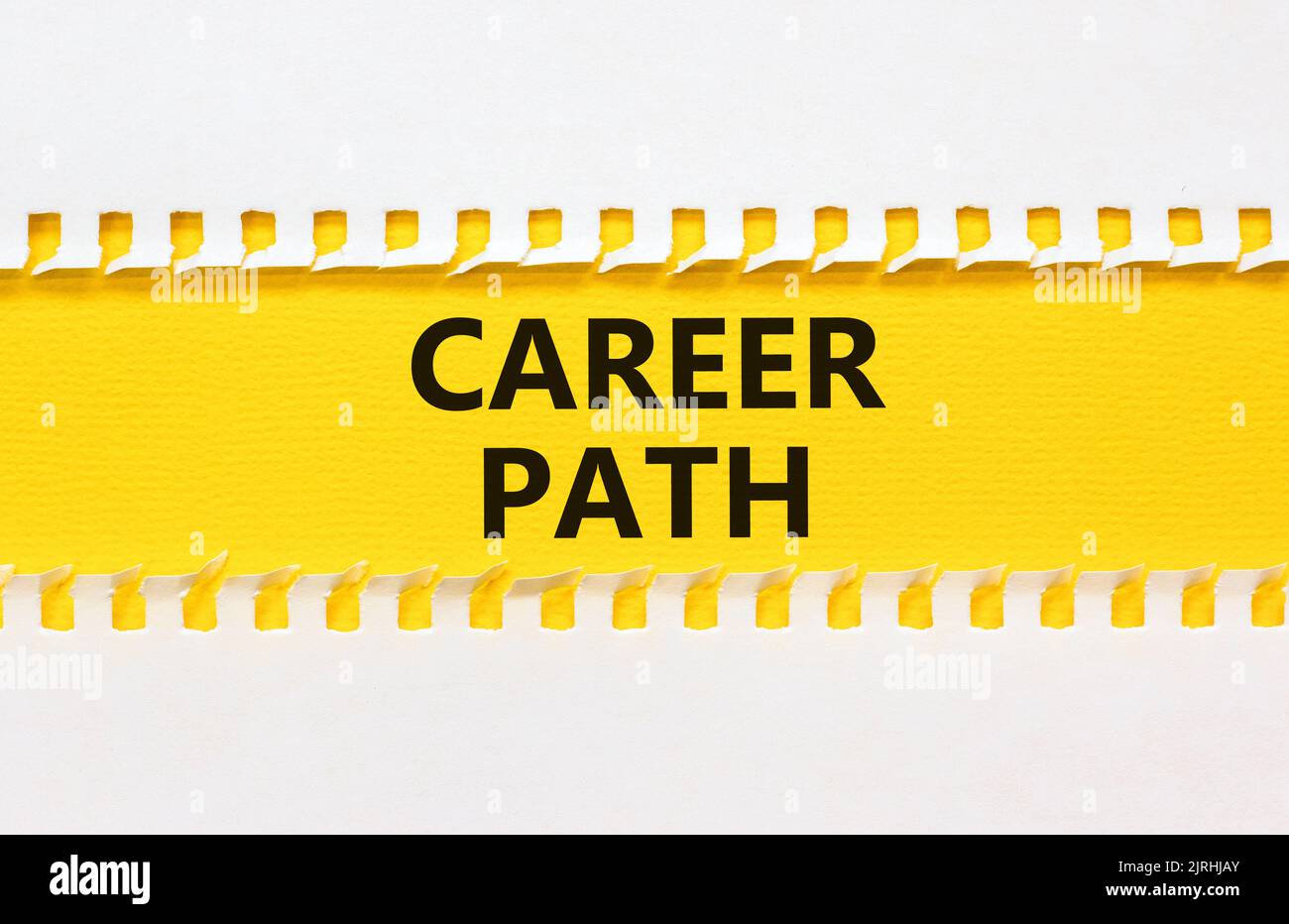 Career path symbol. Concept words Career path on yellow paper on a ...