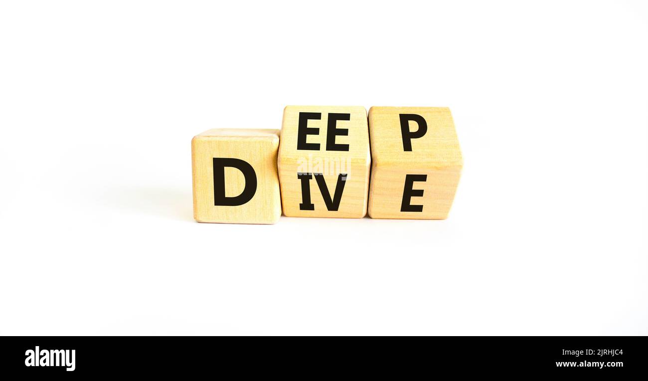Deep dive symbol. Concept words Deep dive on wooden cubes. Beautiful ...