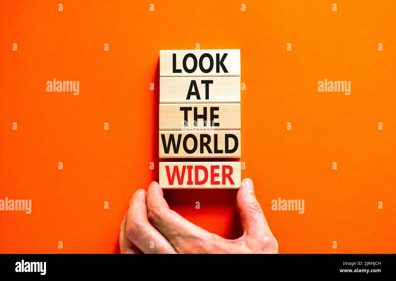 Look at the world wider symbol. Concept words Look at the world wider ...