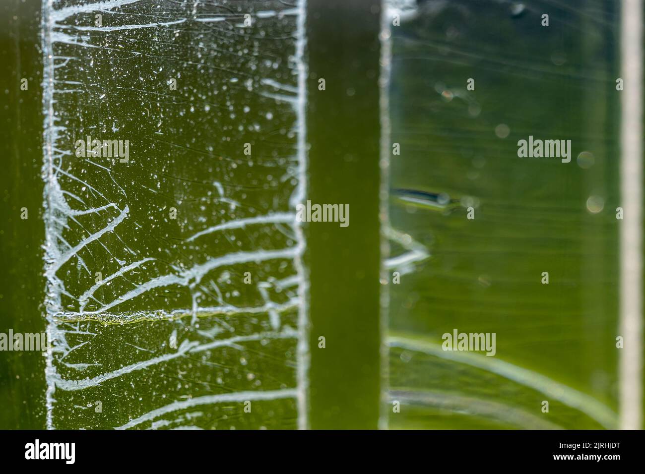 Strip of tape adhesive on a glass surface after being pulled Stock ...