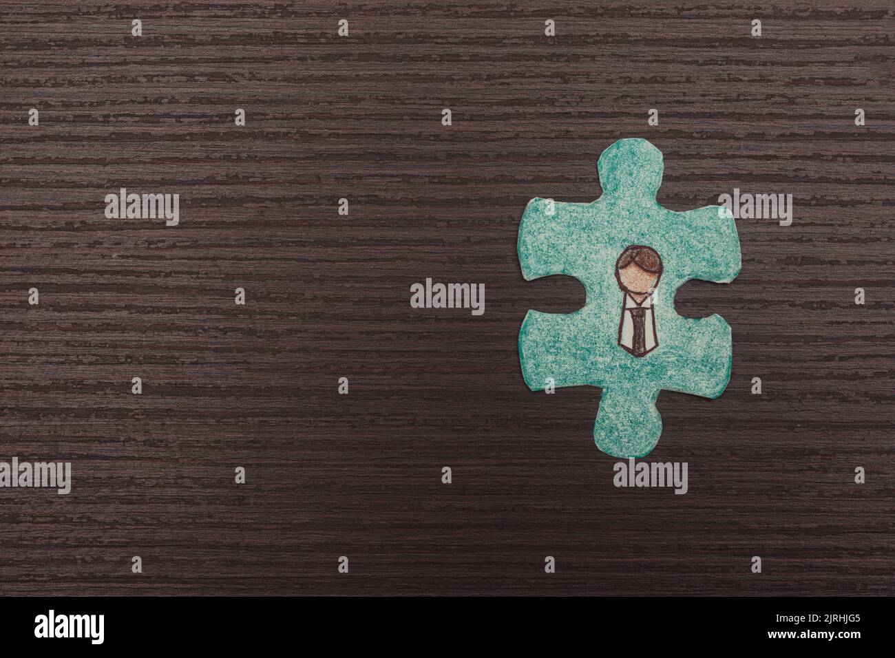 puzzle piece with figure of office worker. Concept of business and ...