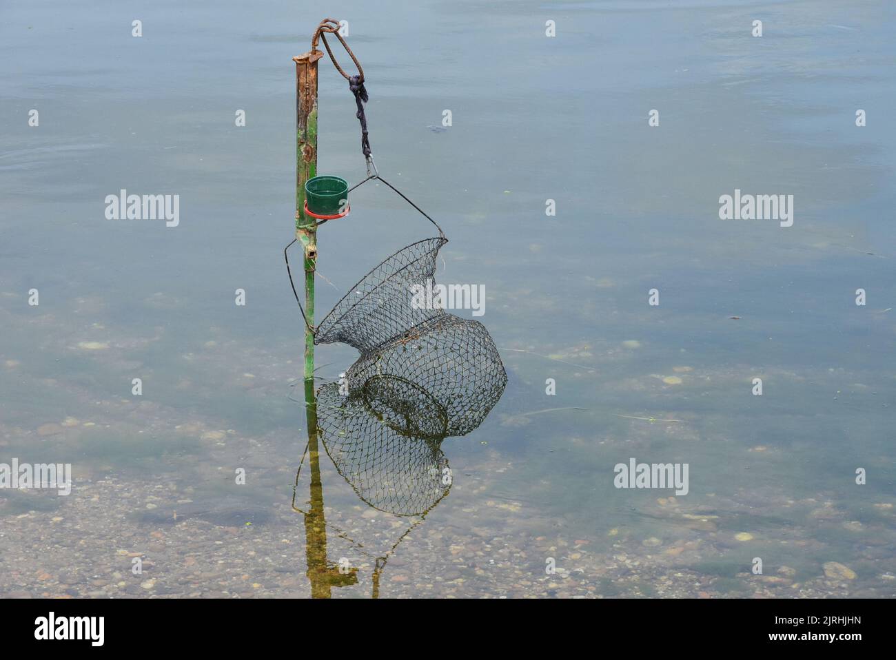 Foldable fishing net in Danube Stock Photo - Alamy