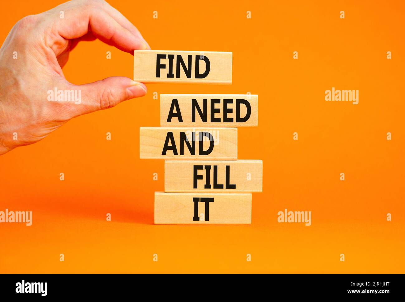 Find a need and fill it symbol. Concept words Find a need and fill it ...