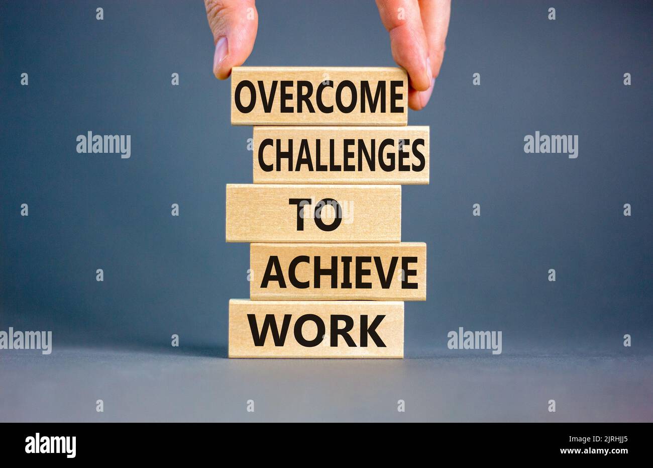 Overcome challenges to achieve goals symbol. Concept words Overcome ...