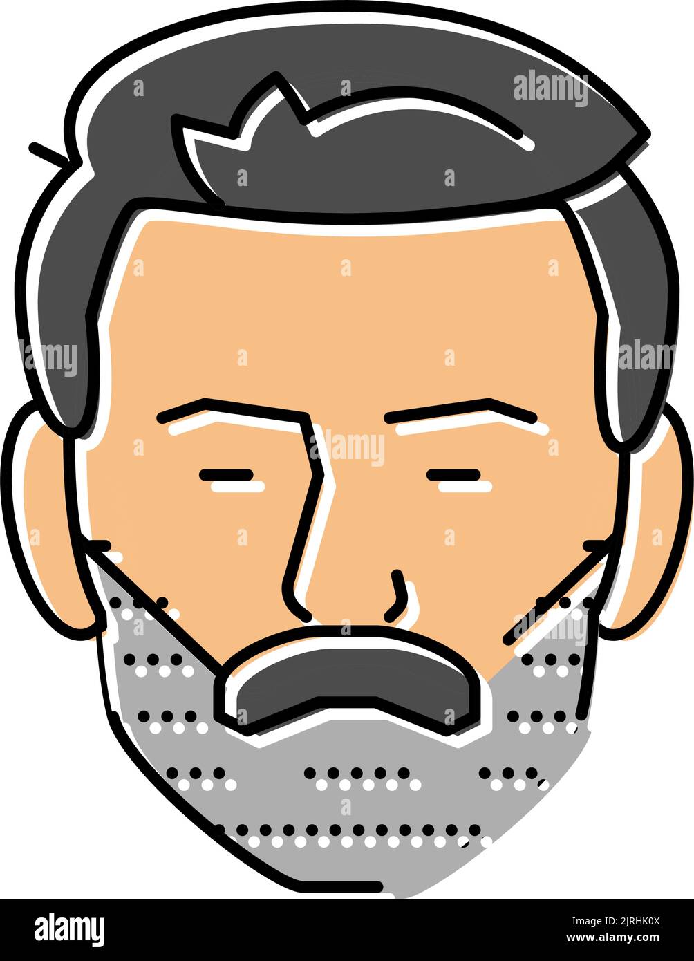 beardstache beard hair style color icon vector illustration Stock ...