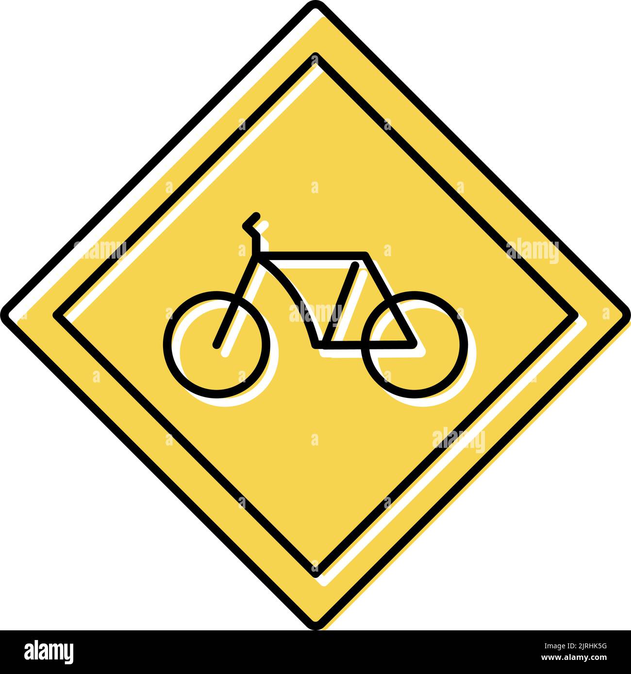 bike road sign color icon vector illustration Stock Vector Image & Art ...