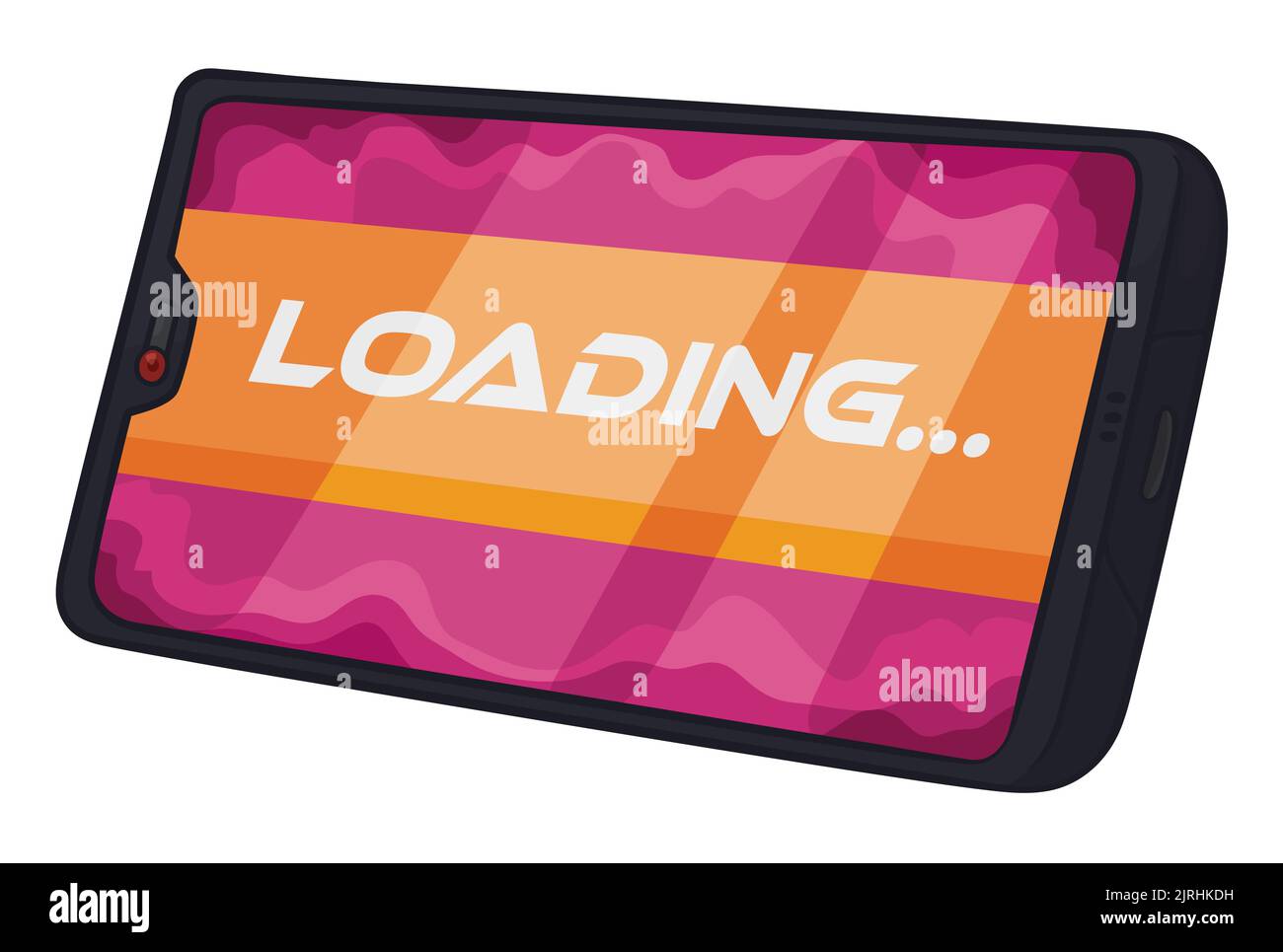 Gaming smartphone showing on the display a loading screen, ready to ...
