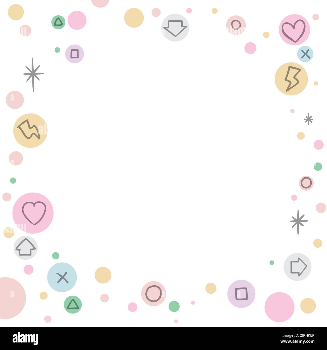 Spotted template with pastel colored buttons, resembling icons and ...