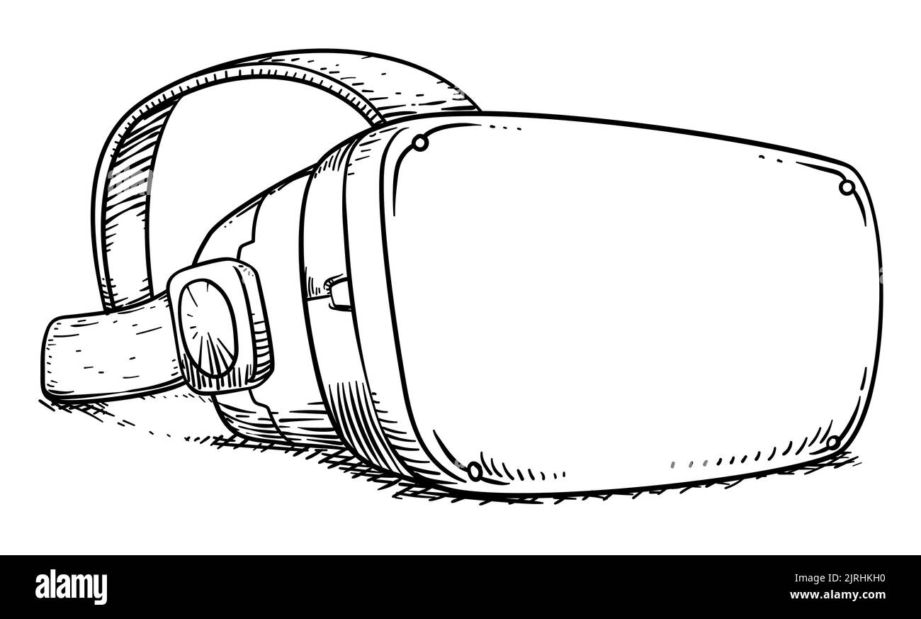 Sketch in hand drawn style of a virtual reality head set Stock Vector ...