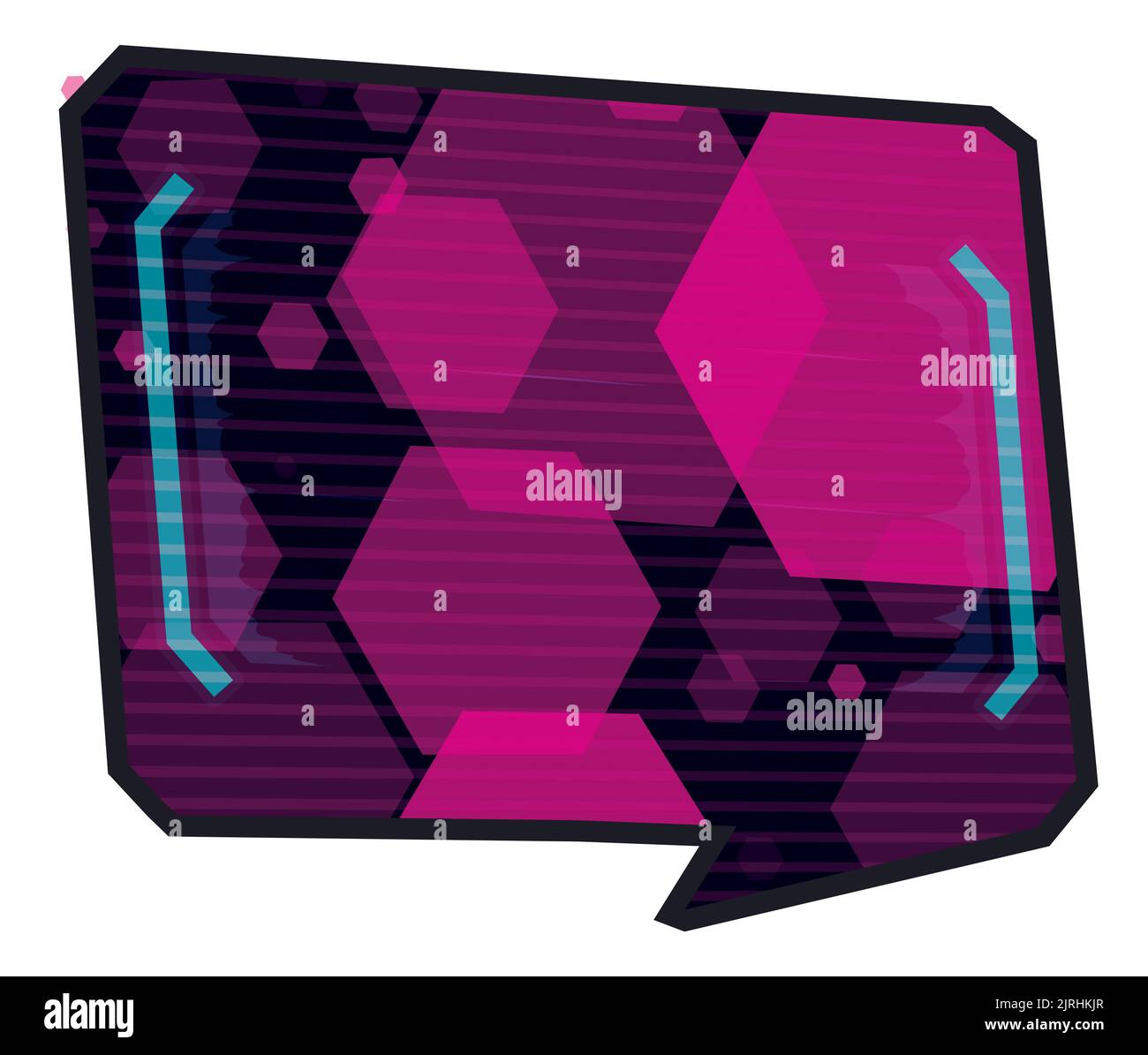 Speech bubble template with futuristic features on the display, and ...