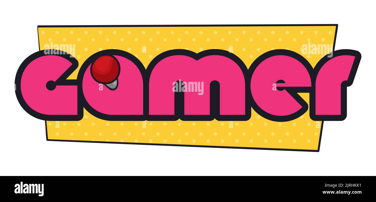 Commemorative sign in pop art style with joystick in middle of the sign ...