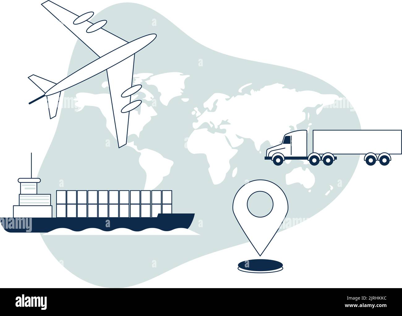 Worldwide transportation of goods Stock Vector Images - Alamy