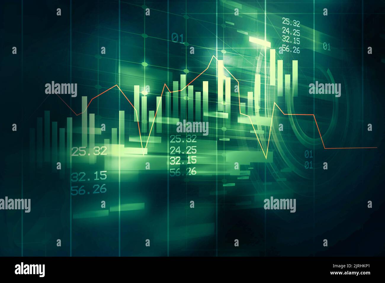 financial graph on technology abstract background Stock Photo - Alamy