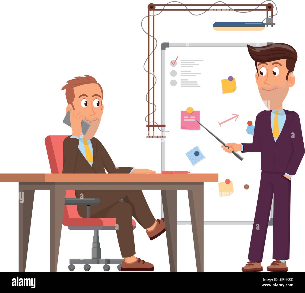 Business presentation concept. Man showing plan to manager Stock Vector ...