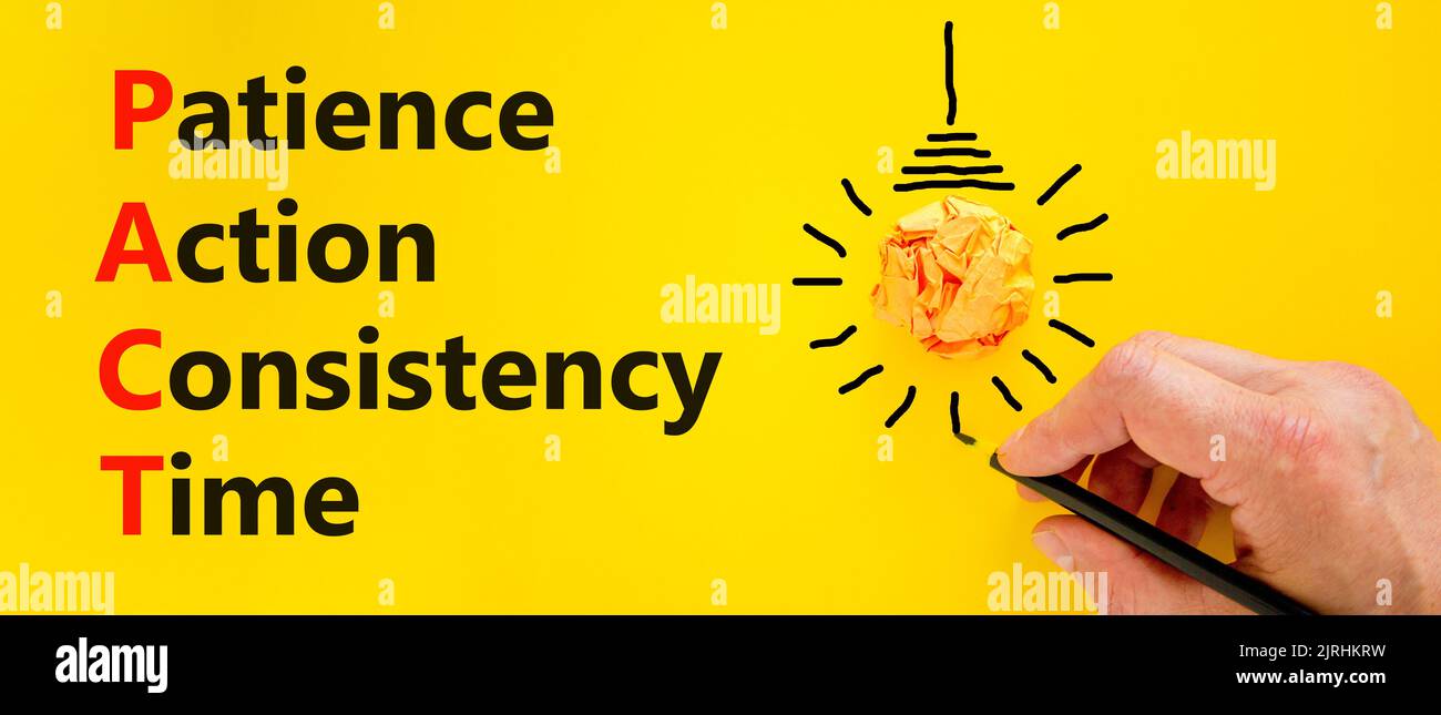 PACT patience action consistency time symbol. Concept words PACT ...