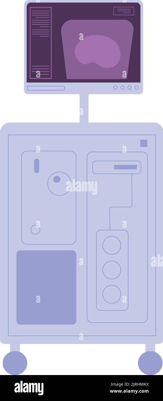 Ultrasound scan machine. Hospital examination room equipment isolated ...
