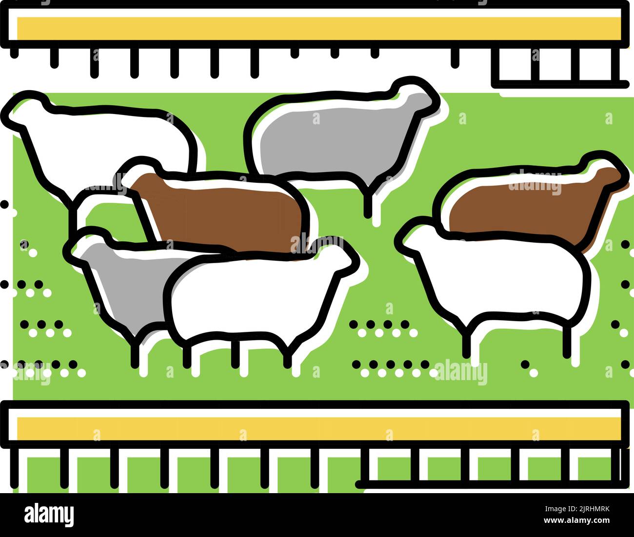 livestock smart farm agriculture color icon vector illustration Stock ...