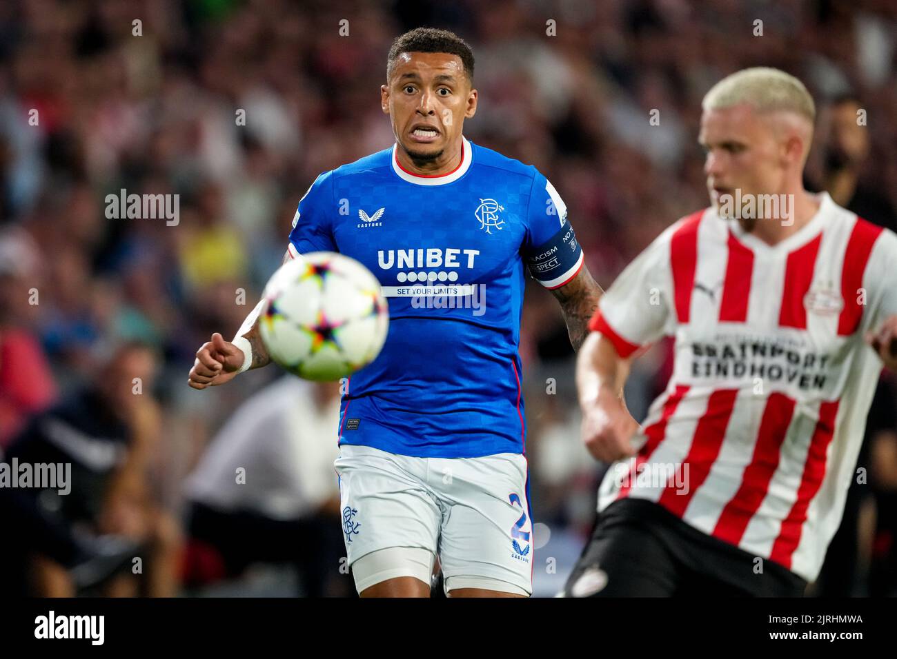 EINDHOVEN, NETHERLANDS - AUGUST 24: James Tavernier of Rangers during ...