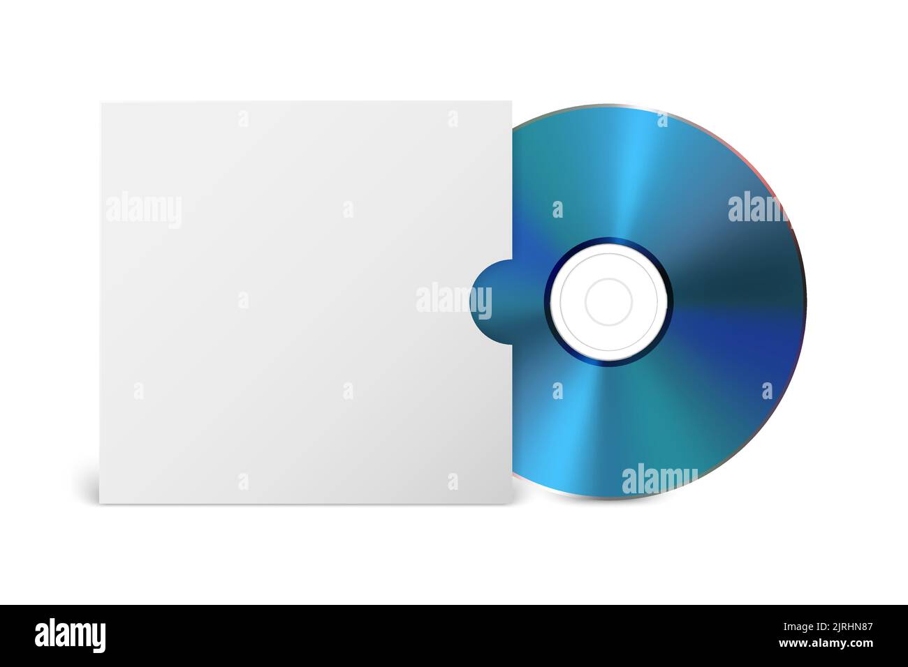 Vector 3d Realistic Blue CD, DVD with Paper Cover, Envelope, Case ...
