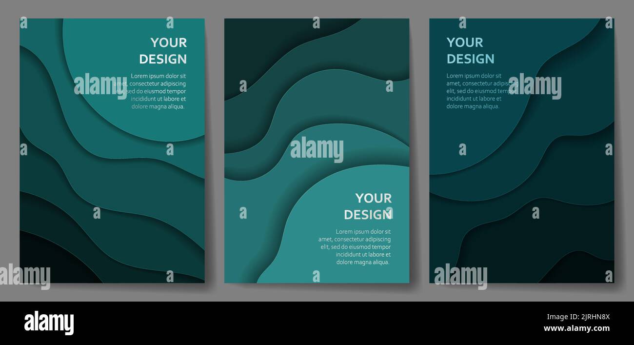 Paper cut cover. Frame design with abstract waves Stock Vector Image ...