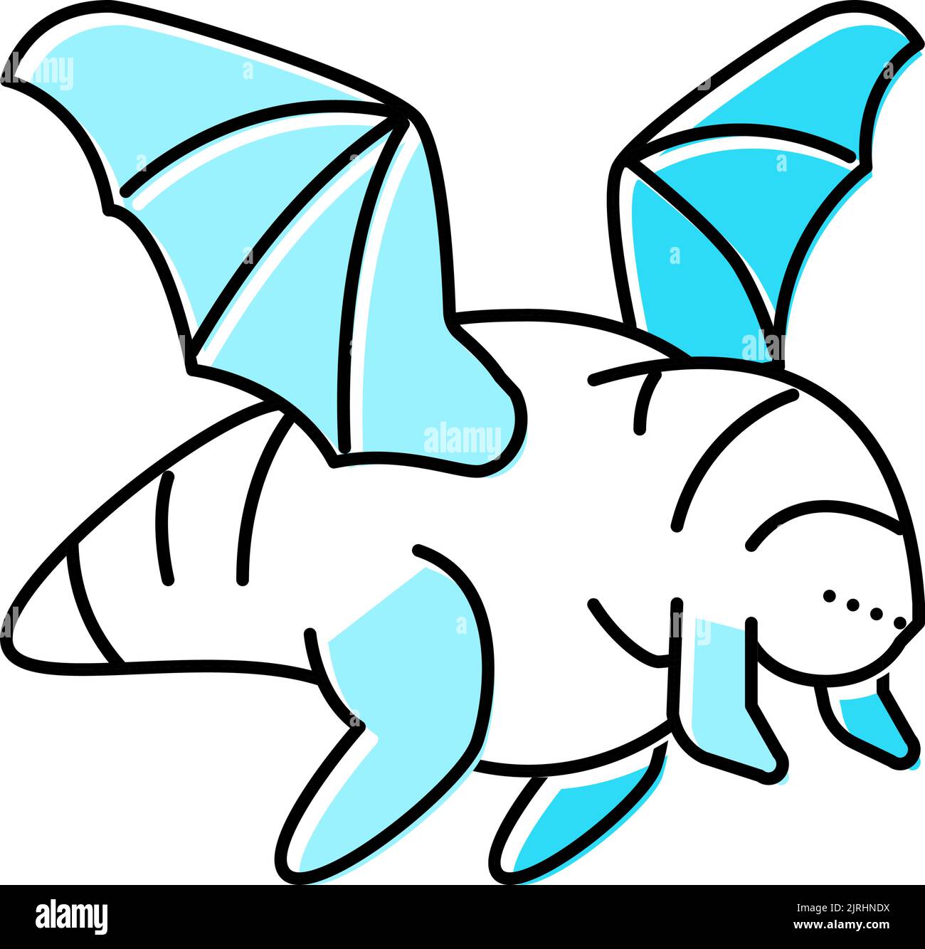 flying monster color icon vector illustration Stock Vector Image & Art ...