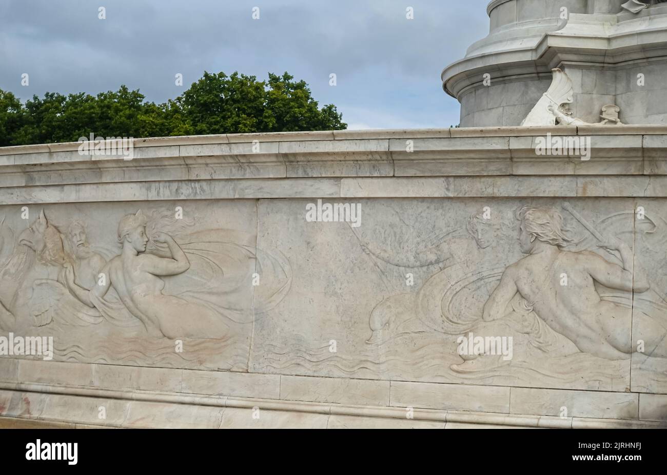 London, England, UK - July 6, 2022: Victoria Memorial. Neptune Roman ...