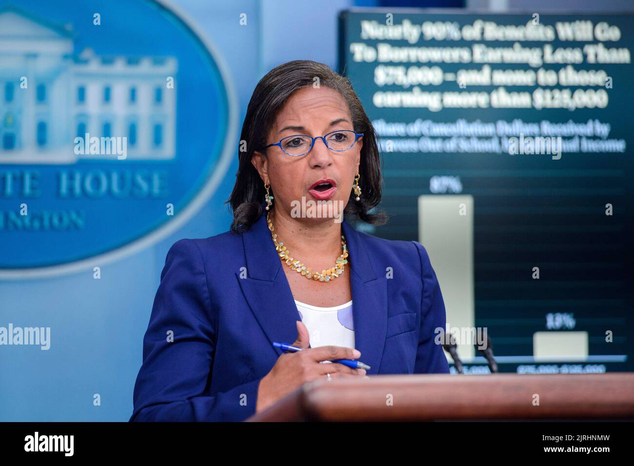 Domestic Policy Advisor Susan Rice speaks during the daily press ...