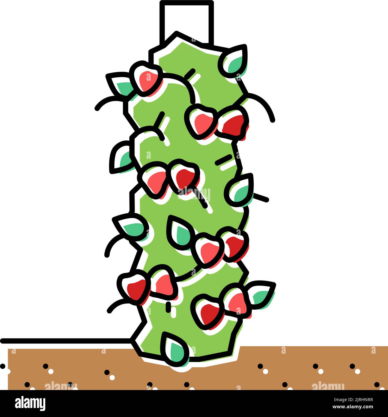 Strawberry Flower Bed Color Icon Vector Illustration Stock Vector Image And Art Alamy