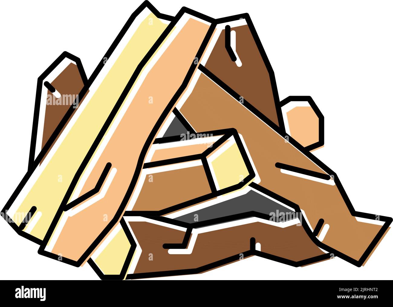 pile wood timber color icon vector illustration Stock Vector Image ...