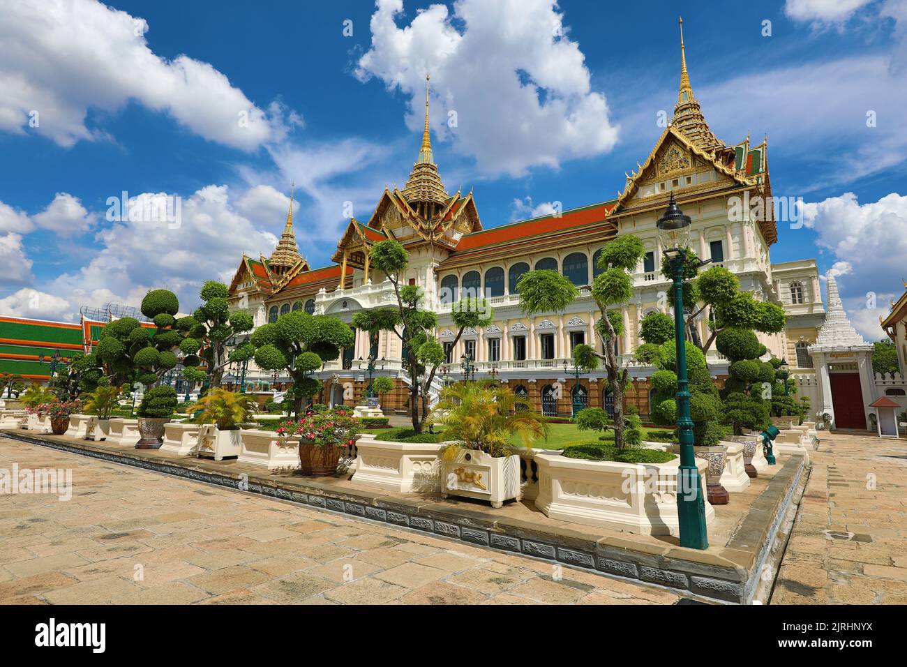 The Grand Palace in the Grand Palace Complex, Wat Phra Kaew, Bangkok ...
