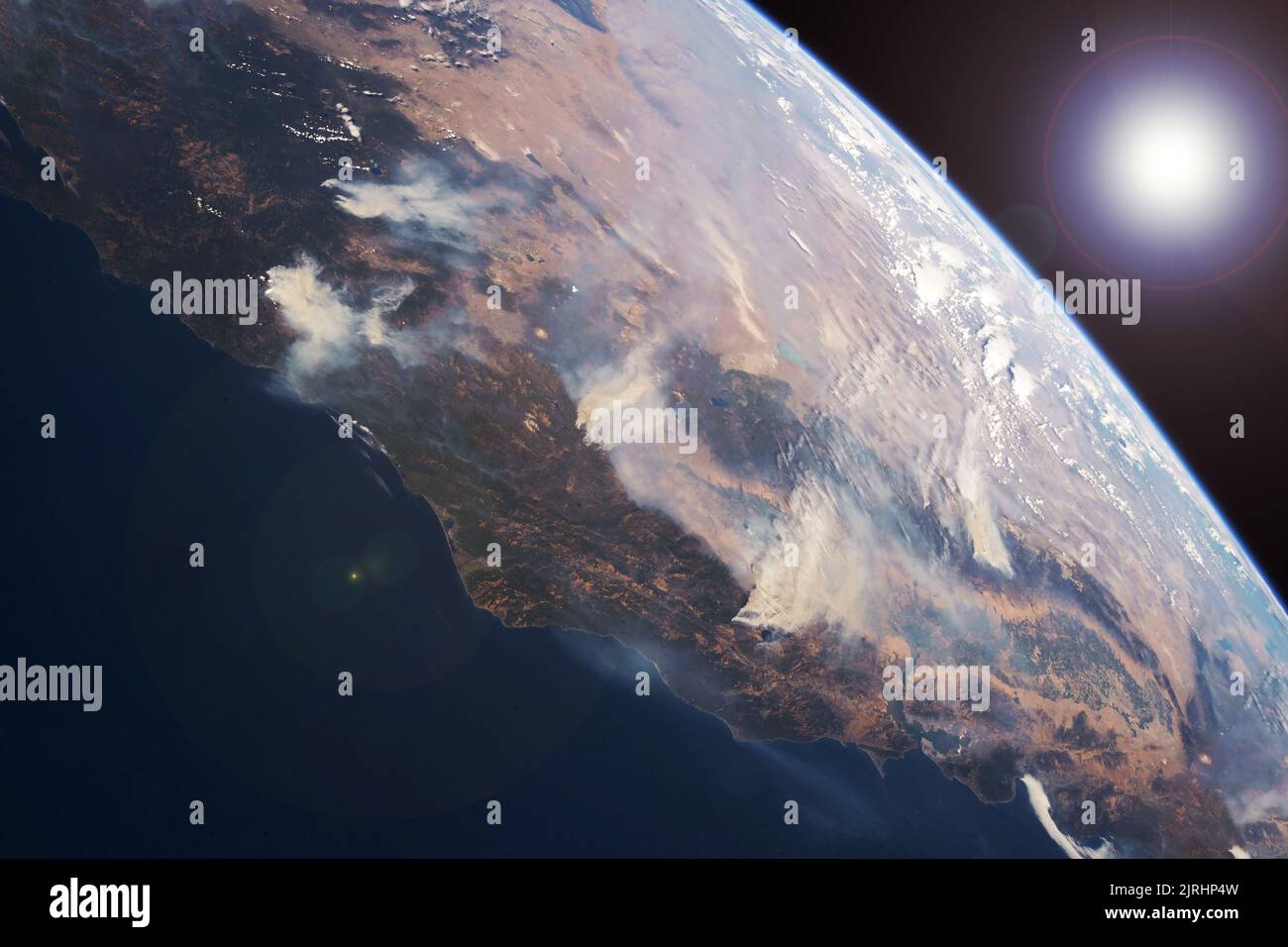Flattering fires from space. Elements of this image furnished by NASA ...