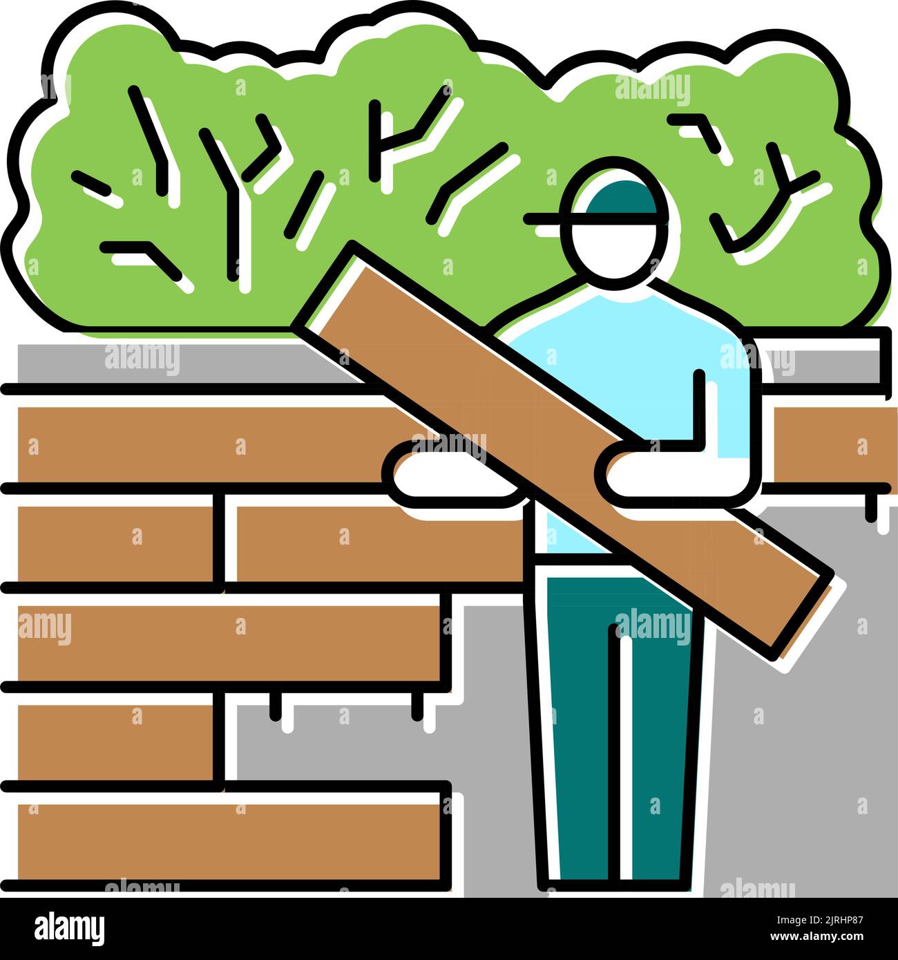 decking installation repair color icon vector illustration Stock Vector ...