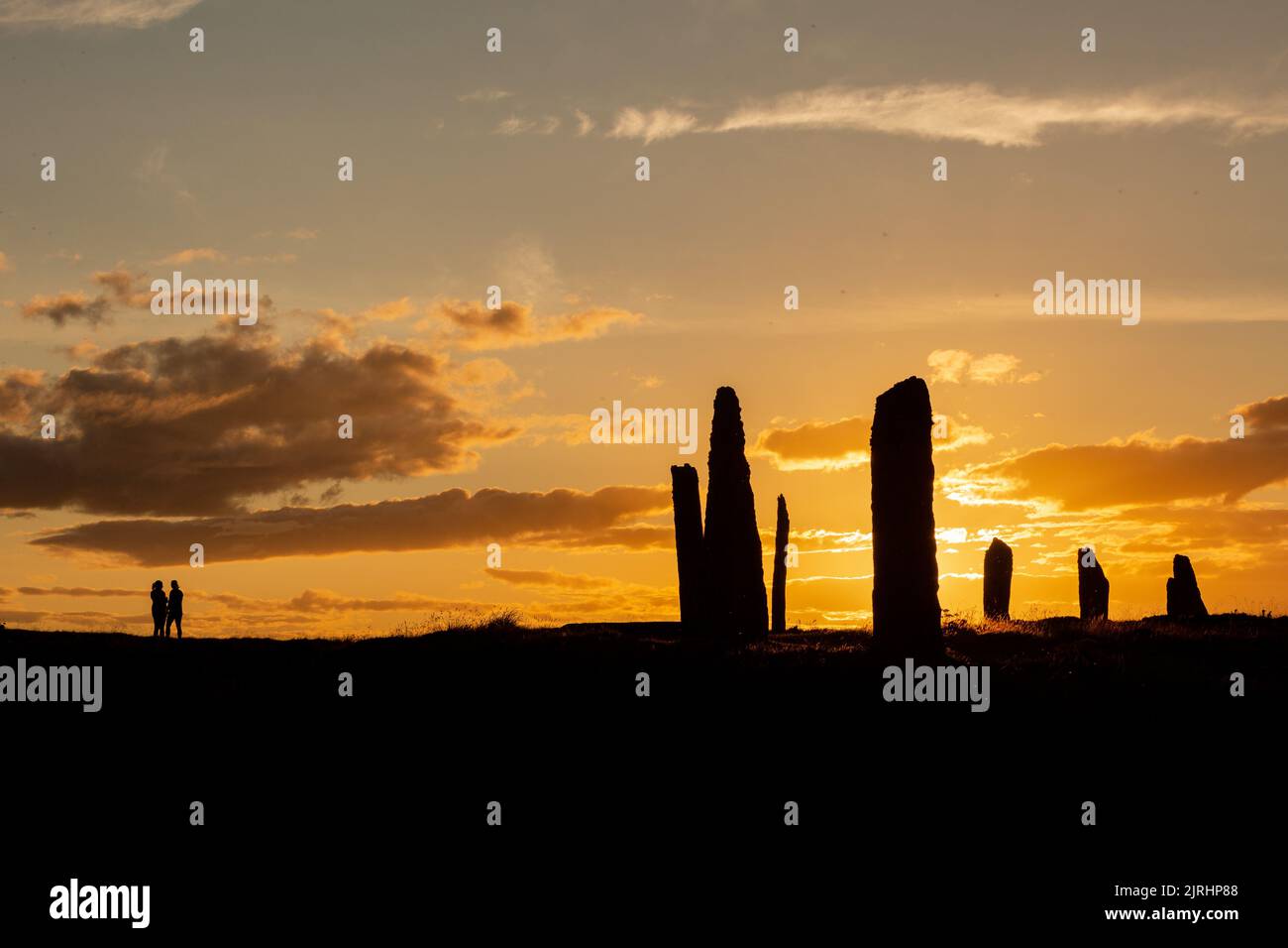 Orkney, UK. 24th Aug, 2022. The Ring of Brodgar, Orkney, looks dramatic ...