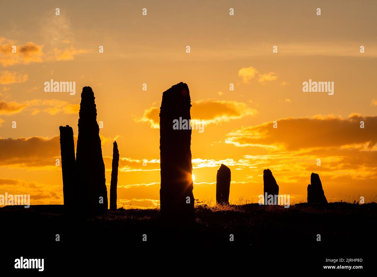 Orkney, UK. 24th Aug, 2022. The Ring of Brodgar, Orkney, looks dramatic ...