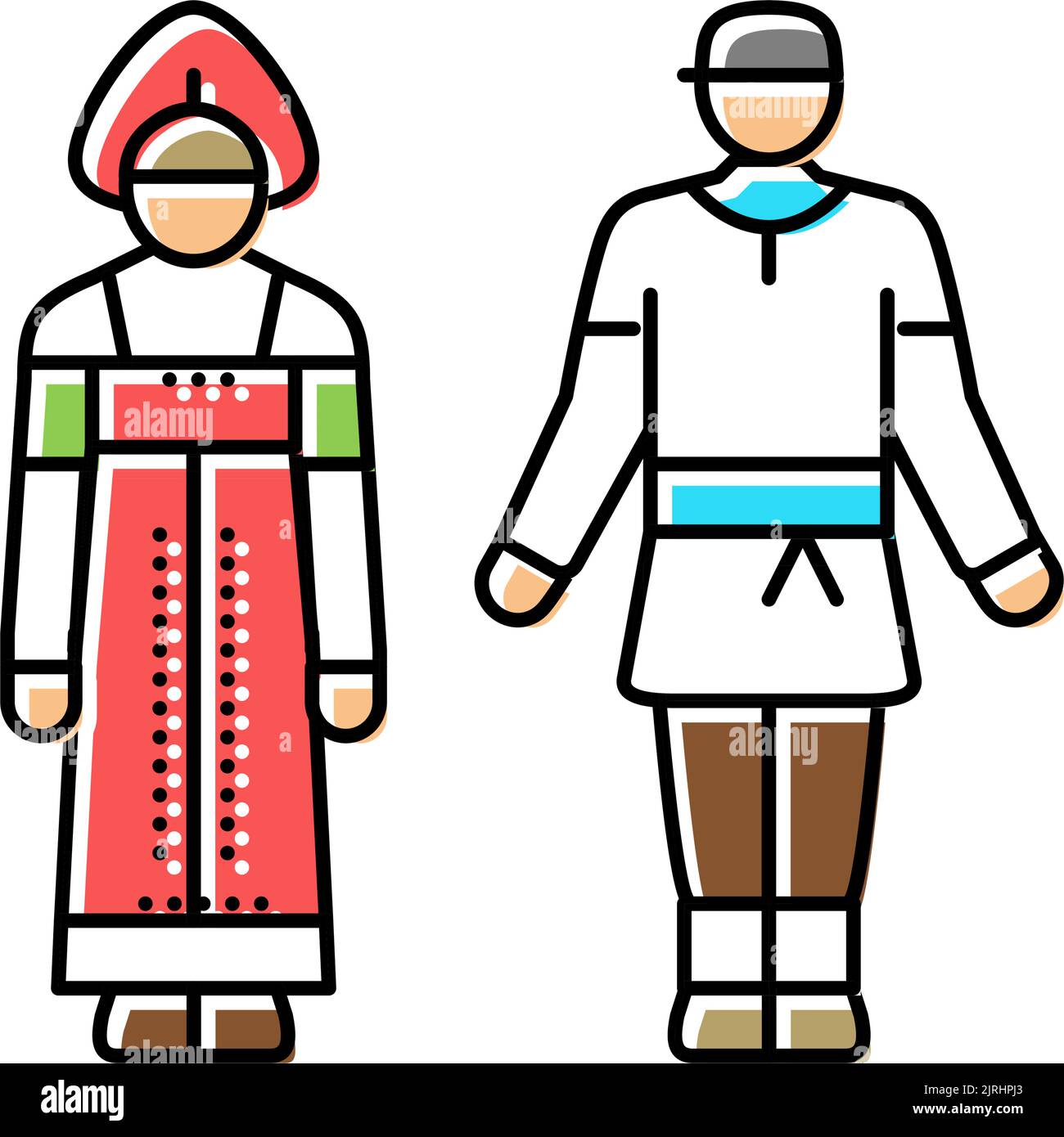 russian national clothes color icon vector illustration Stock Vector ...