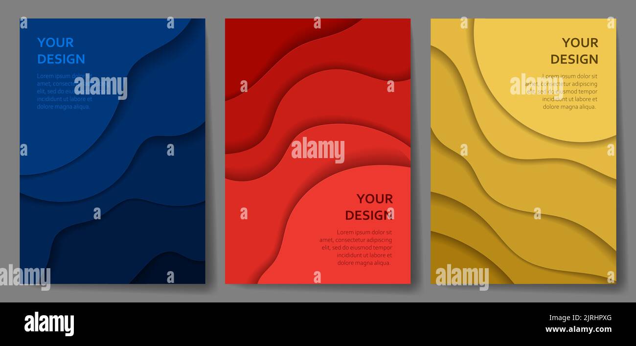 Paper cut cover. Frame design with abstract waves Stock Vector Image ...