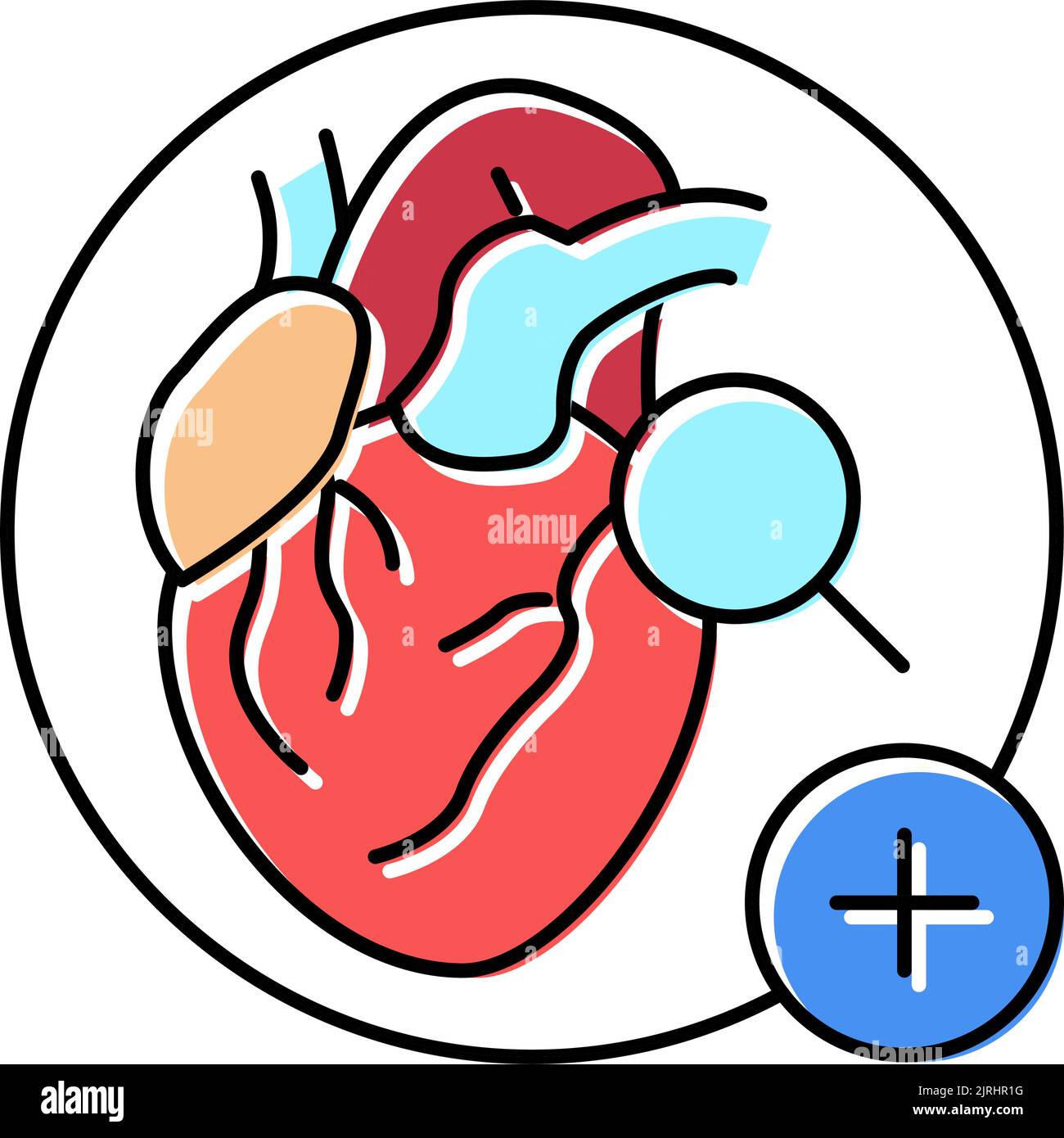 heart health check color icon vector illustration Stock Vector Image ...