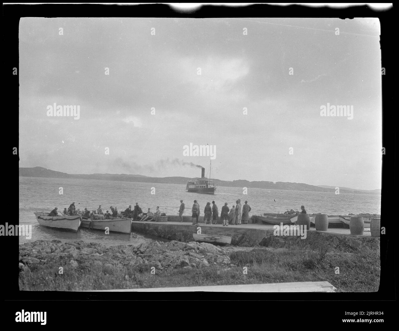 Boat approaching shore, 1929, Scotland, maker unknown Stock Photo - Alamy