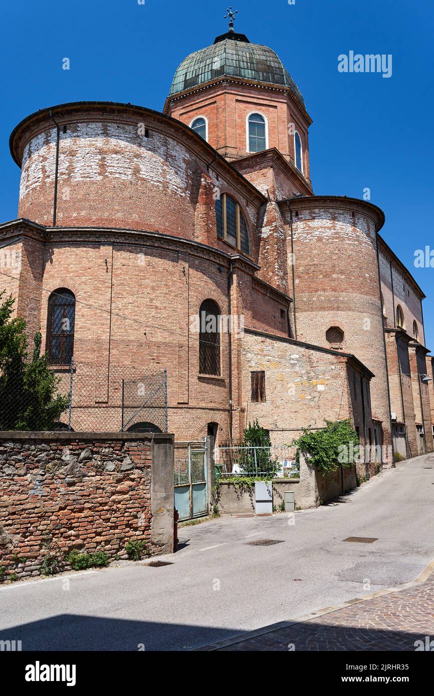 Tower and dome of the medieval Basilica di Santa Maria delle Grazie in ...