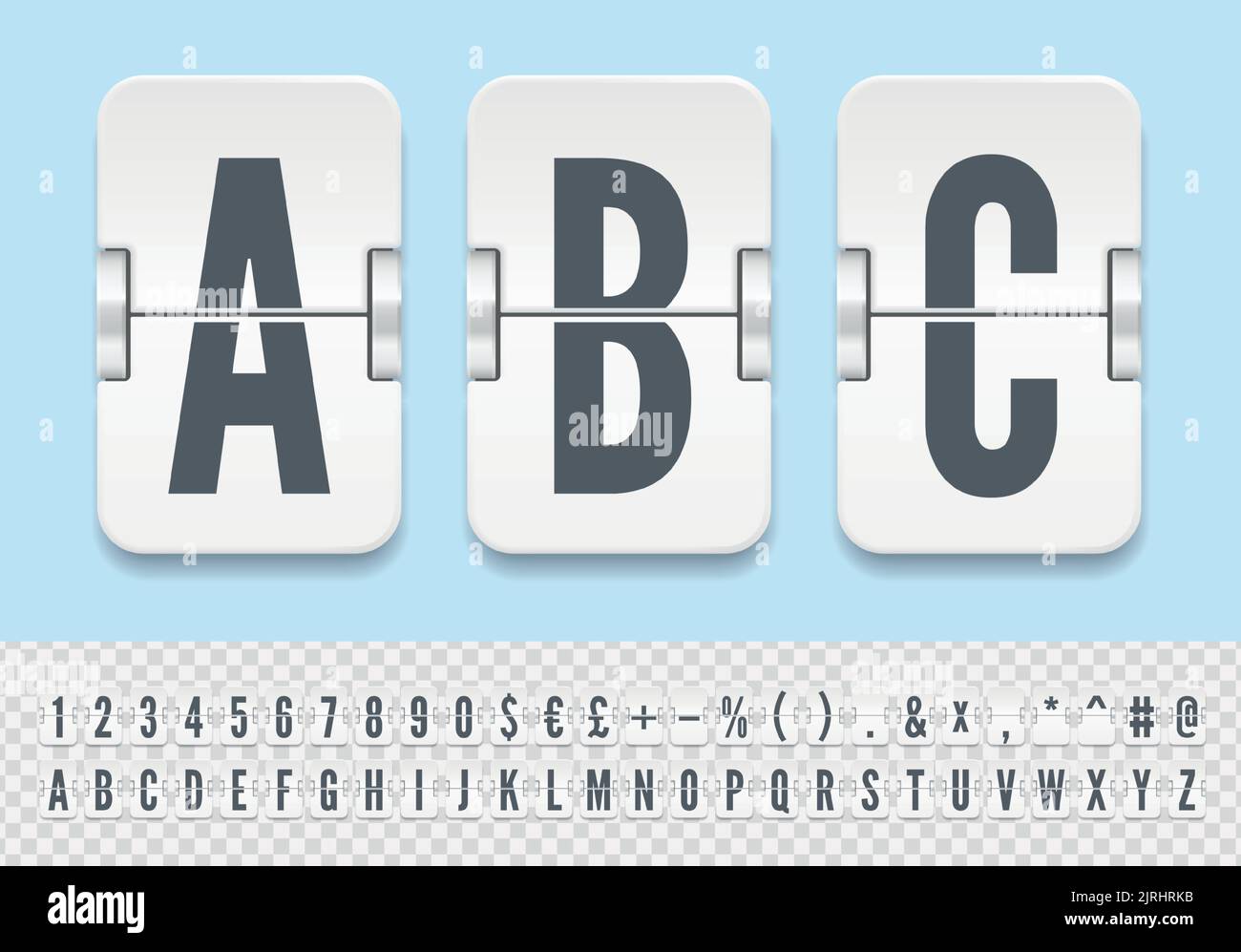 White airport flip board mechanical alphabet with numbers for ...