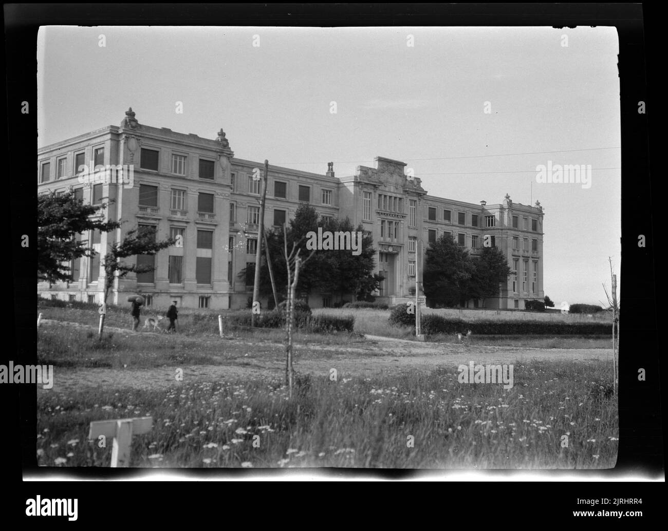 Large stone building, 1929, France, maker unknown Stock Photo - Alamy