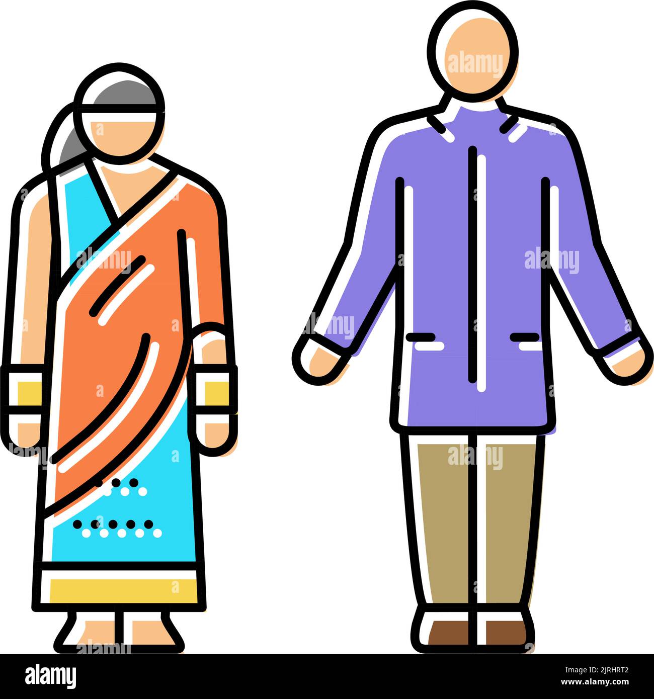 india national clothes color icon vector illustration Stock Vector ...