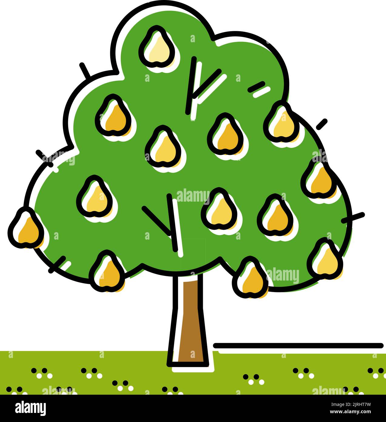 Apple tree color line Cut Out Stock Images & Pictures - Alamy