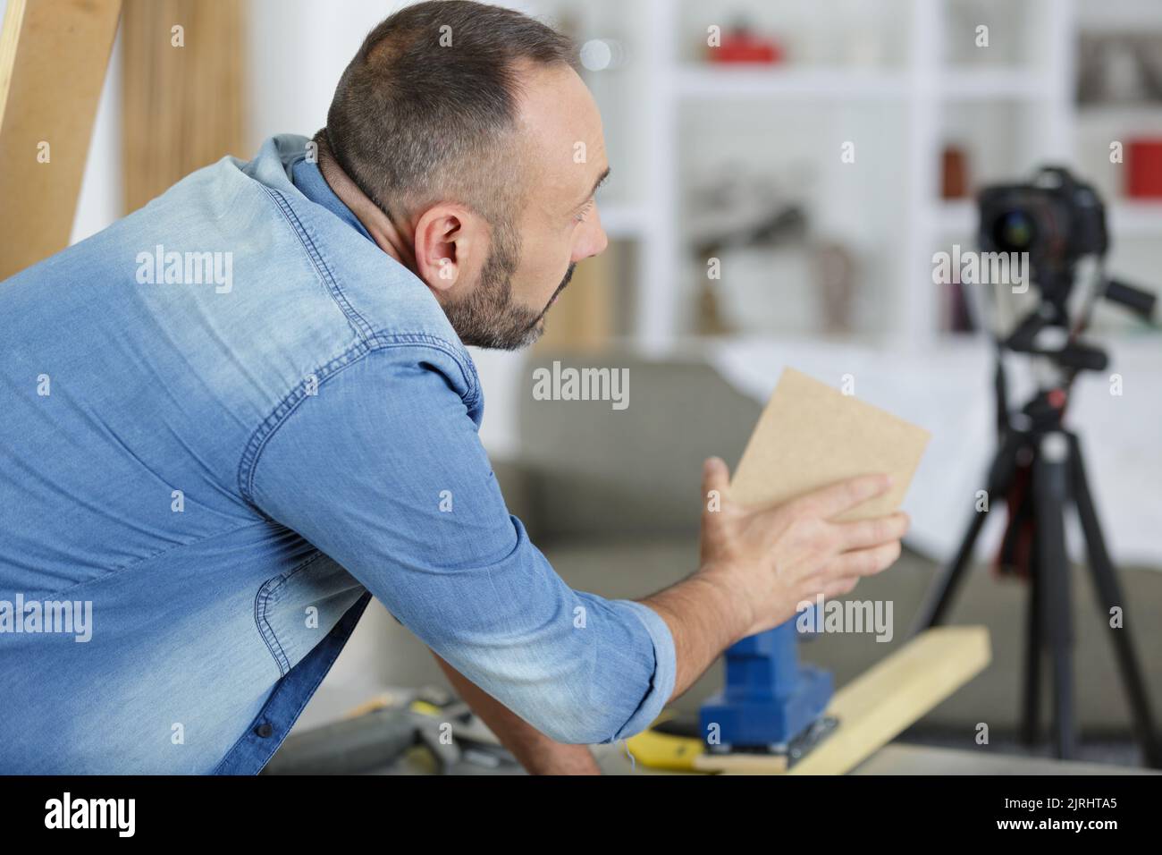Watching display monitor filming hi-res stock photography and images ...